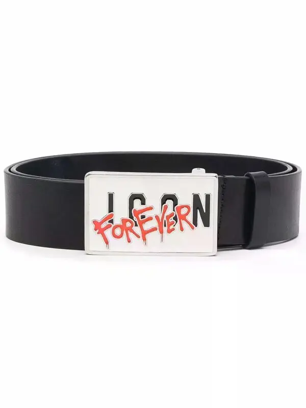Dsquared2 Logo-plaque Leather Belt - Black