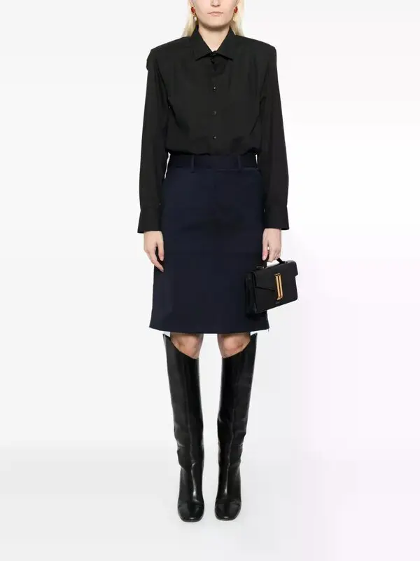 Helmut Lang Straight Wool Skirt