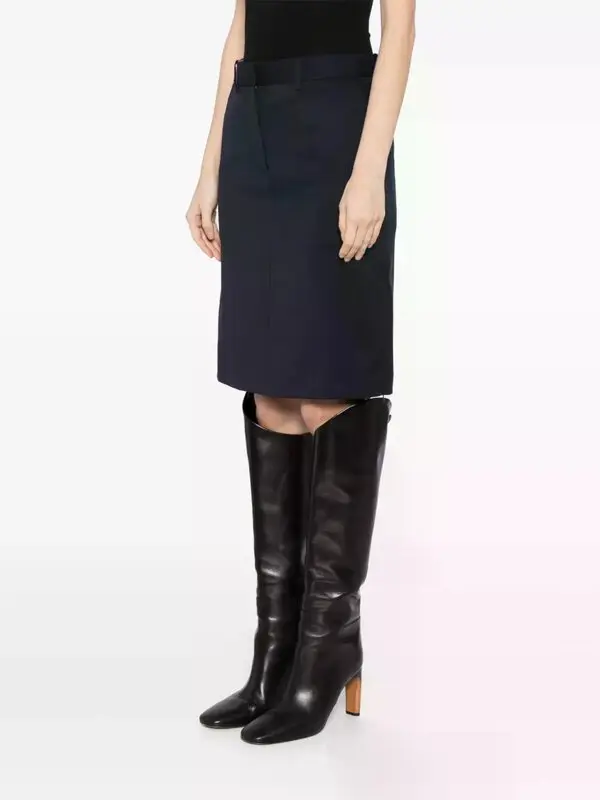 Helmut Lang Straight Wool Skirt