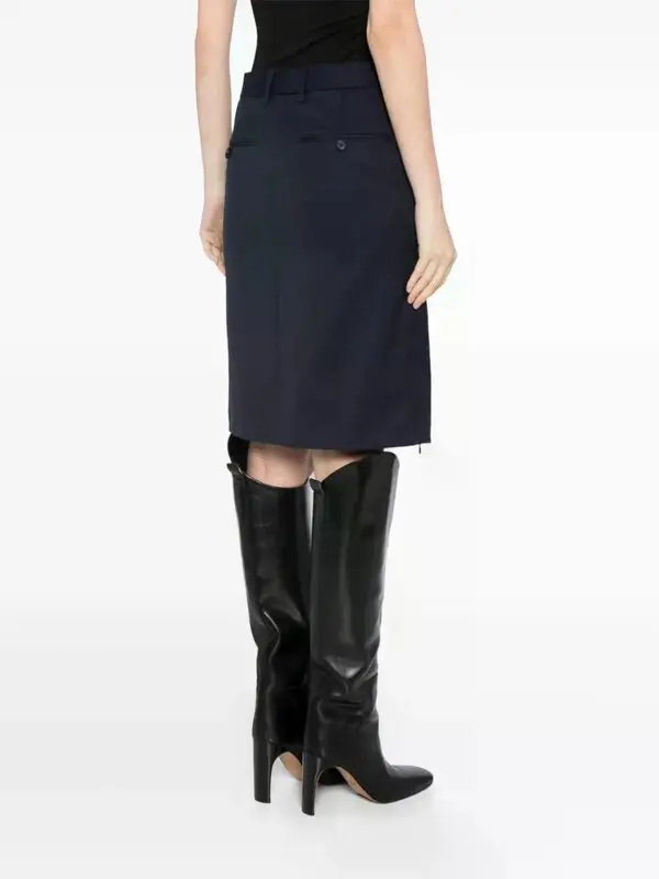 Helmut Lang Straight Wool Skirt