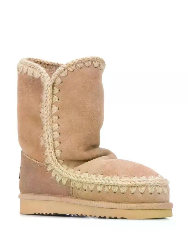 Mou Woven Detail Boots - Neutrals