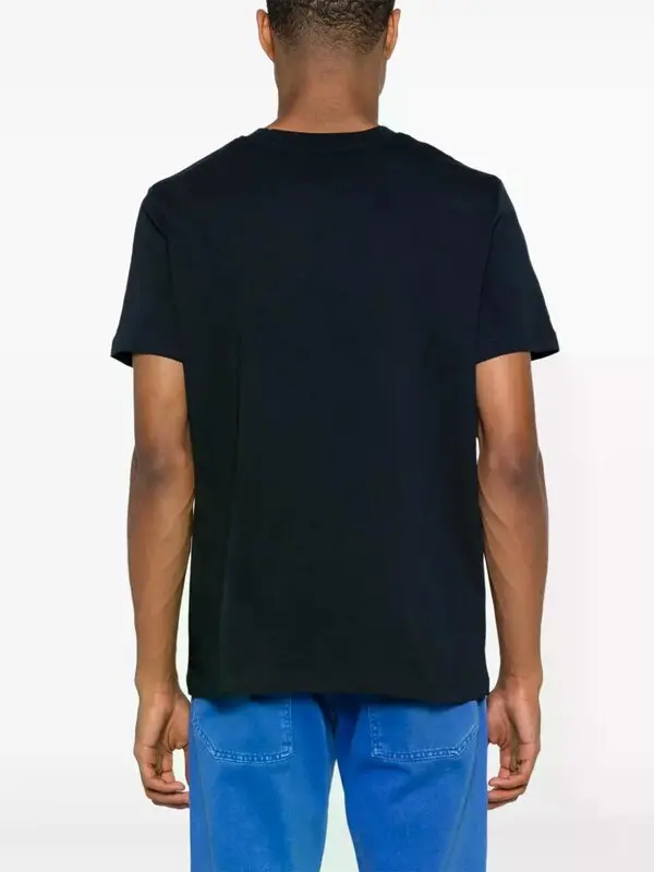 A.p.c. Flocked-logo Cotton T-shirt - Blue
