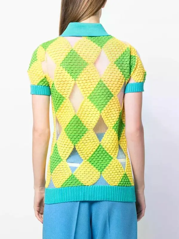 BOTTER Geometric-pattern Knitted Polo Shirt
