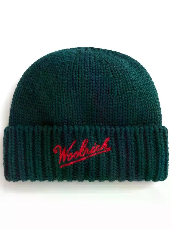 Woolrich Logo-embroidered Beanie - Green