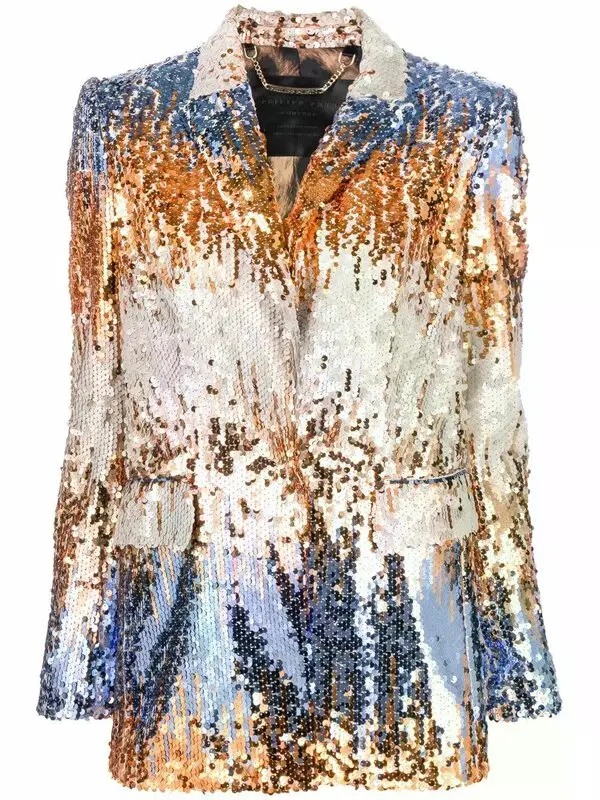Philipp Plein Sequin Single-breasted Blazer - Black