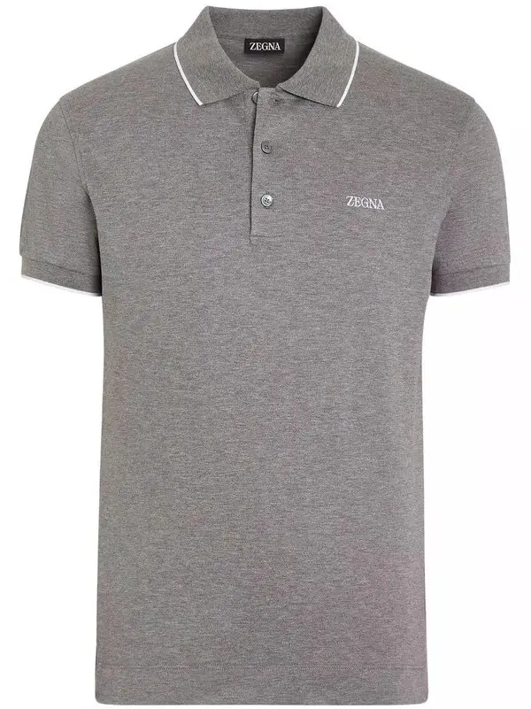 Zegna Short-sleeve Polo Shirt - Grey