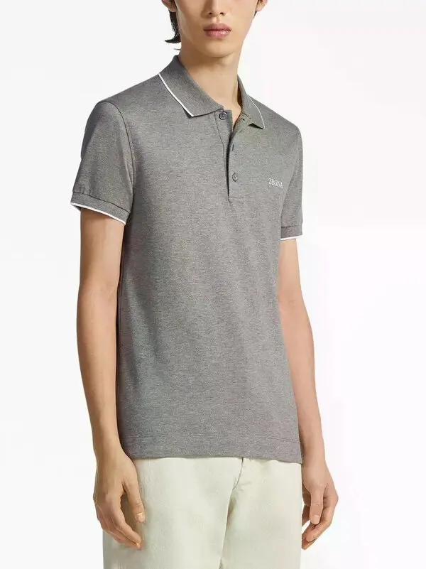 Zegna Short-sleeve Polo Shirt - Grey