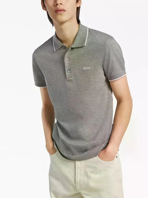 Zegna Short-sleeve Polo Shirt - Grey