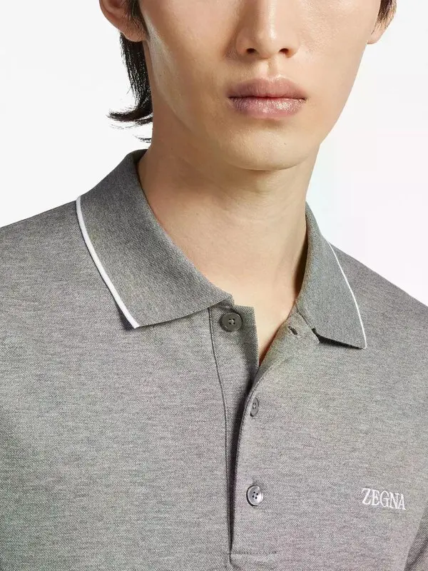 Zegna Short-sleeve Polo Shirt - Grey