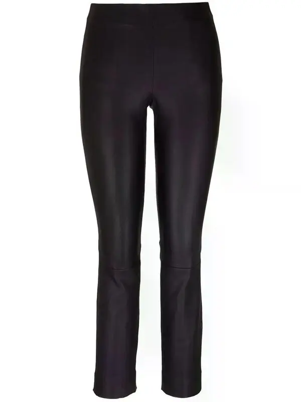 Vince Leather Slim-cut Trousers
