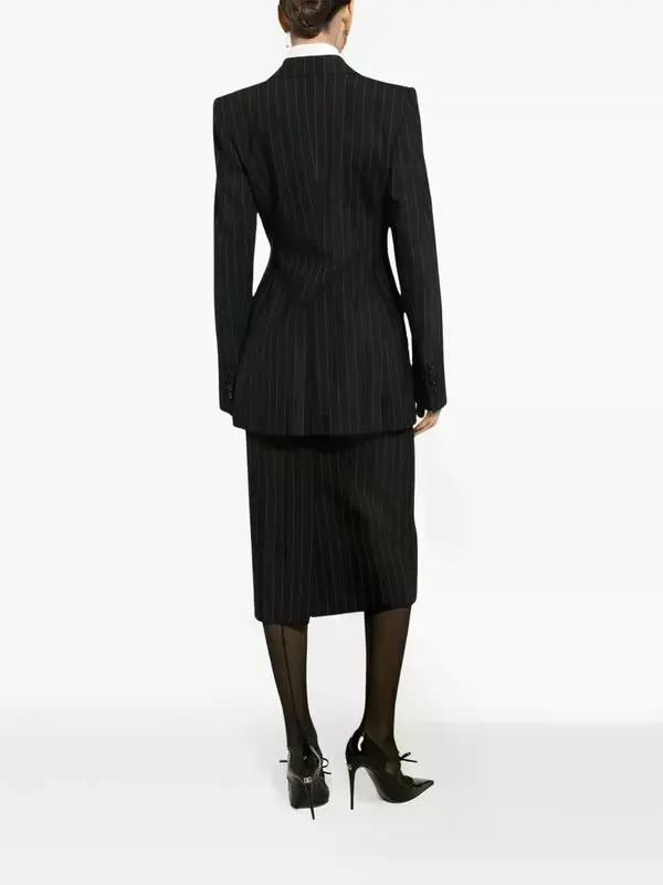 Dolce & Gabbana Pinstripe Wool Calf-length Skirt