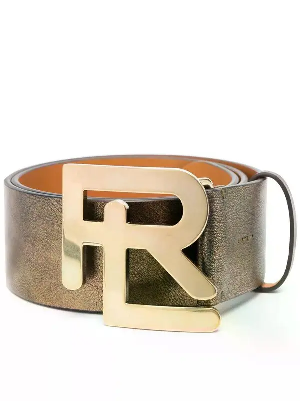 Ralph Lauren Logo-buckle Leather Belt - Gold