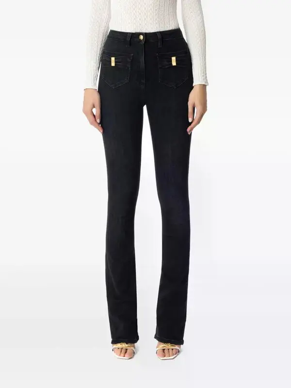 Elisabetta Franchi Logo-plaque Bootcut Jeans