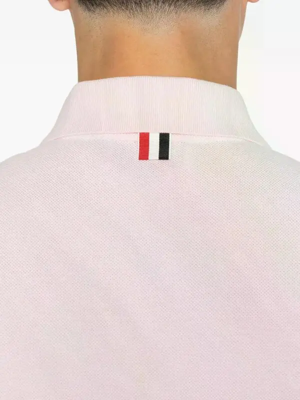 Thom Browne Pique 4-bar Polo Shirt - Pink