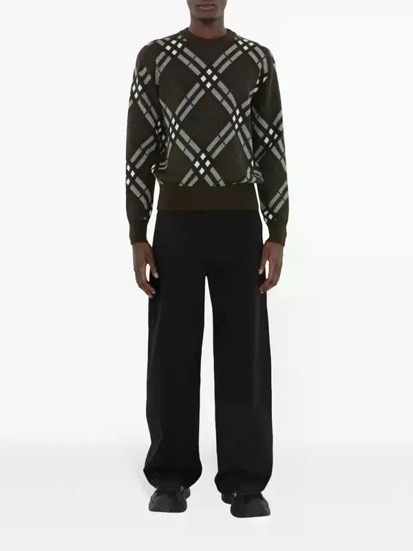 Burberry Plaid-check Wool-blend Sweatshirt