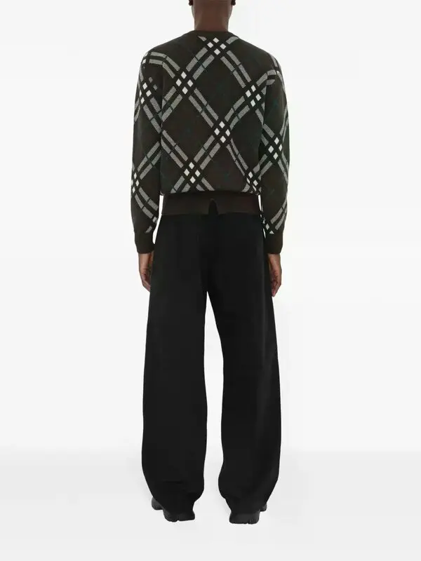 Burberry Plaid-check Wool-blend Sweatshirt