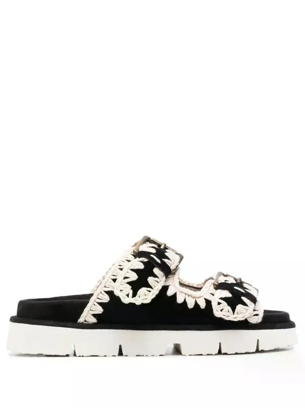 Mou Bio Buckle Sandals - Black