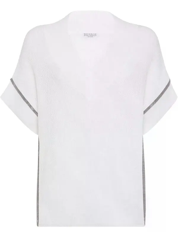 Brunello Cucinelli Monili Trim T-shirt - White