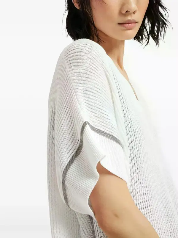 Brunello Cucinelli Monili Trim T-shirt - White