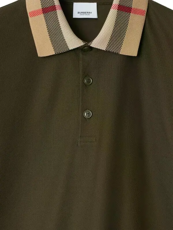 Burberry Checkered-collar Cotton Polo Shirt