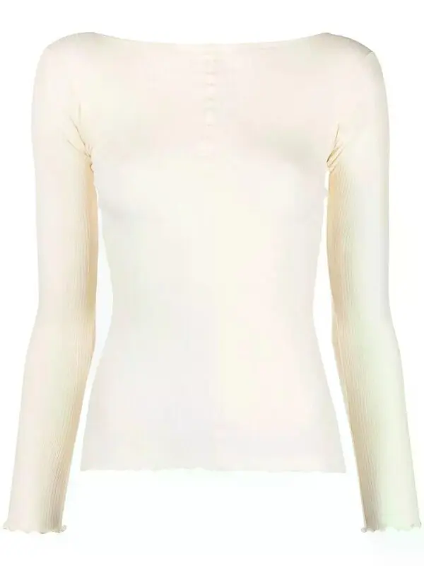 BASERANGE Scallop-edge Organic Cotton Sweater - Neutrals