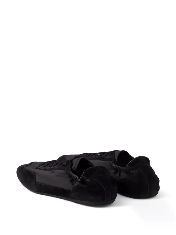 Prada Re-nylon Suede Collapsible Sneakers - Black