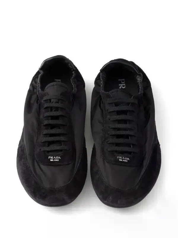 Prada Re-nylon Suede Collapsible Sneakers - Black