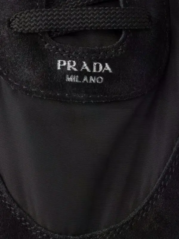 Prada Re-nylon Suede Collapsible Sneakers - Black