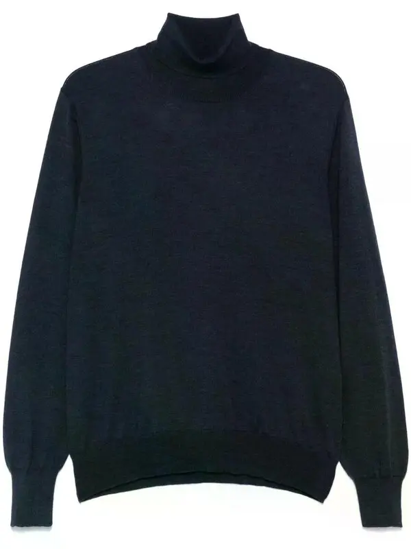 D4.0 Virgin Wool Roll Neck Sweater - Blue
