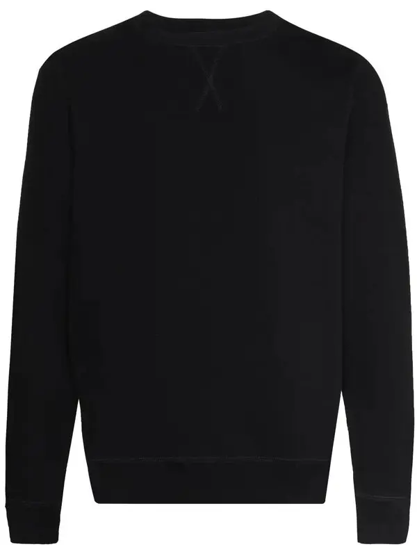 Sunspel Crew Neck Long-sleeve Sweatshirt - Black