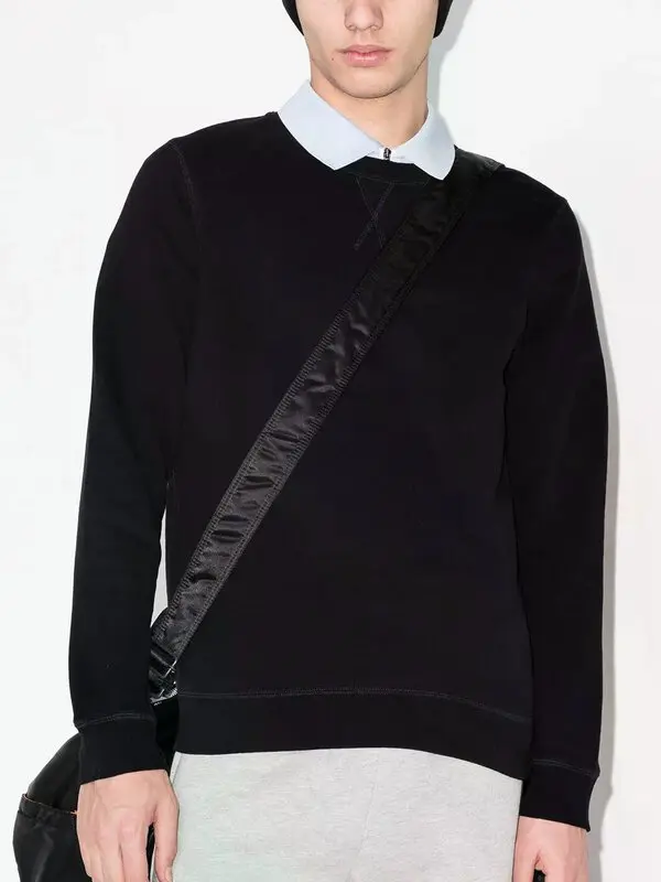 Sunspel Crew Neck Long-sleeve Sweatshirt - Black