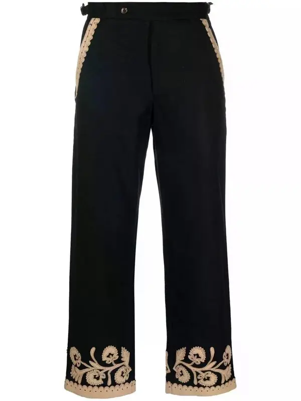 BODE Embroidered Hem Trousers