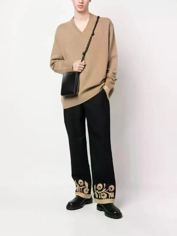 BODE Embroidered Hem Trousers
