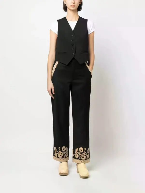 BODE Embroidered Hem Trousers