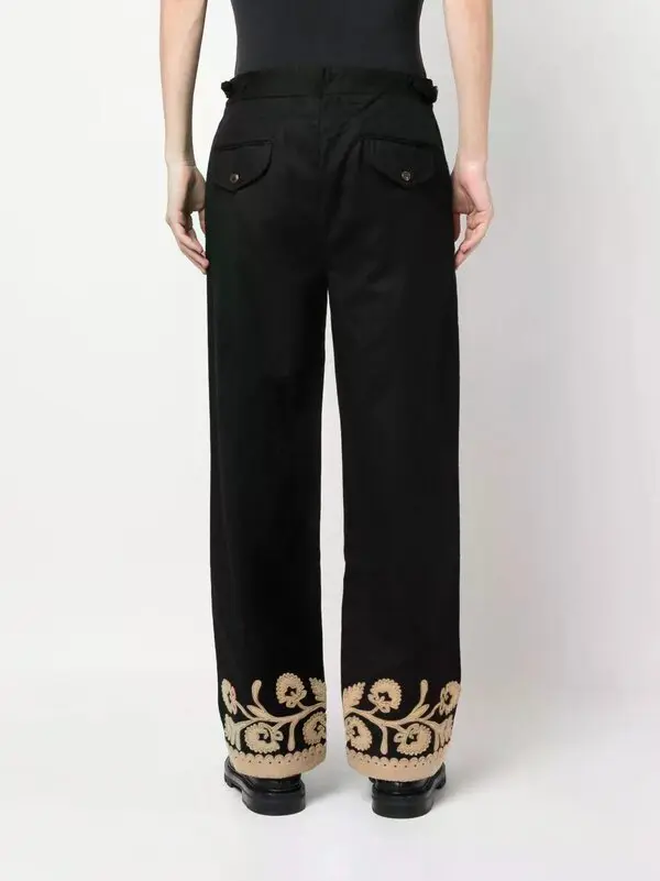 BODE Embroidered Hem Trousers