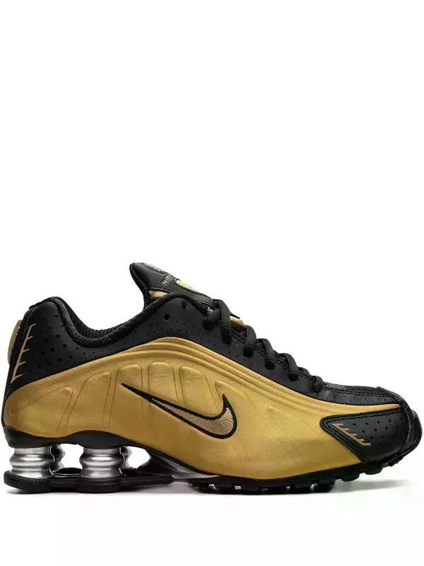 Nike Shox R4 Metallic Gold Sneakers - Black