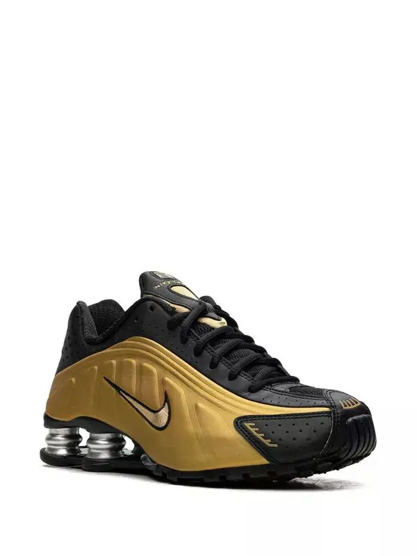 Nike Shox R4 Metallic Gold Sneakers - Black