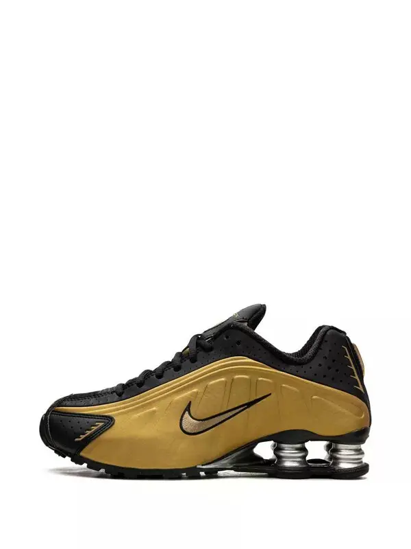 Nike Shox R4 Metallic Gold Sneakers - Black