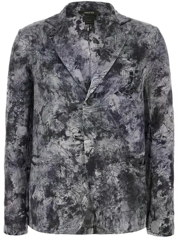 Avant Toi Floral-print Shirt - Grey
