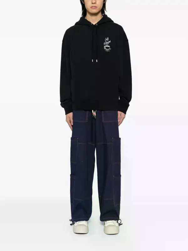 CAFÉ KITSUNÉ Cotton Jersey Coffee Cup Hoodie