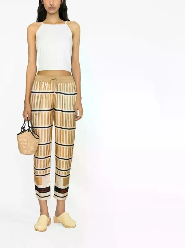 Lorena Antoniazzi Stripe-print Cropped Trousers