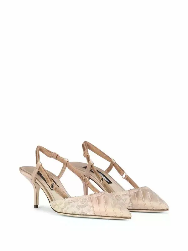 Dolce & Gabbana Corset-style Satin Slingback Pumps
