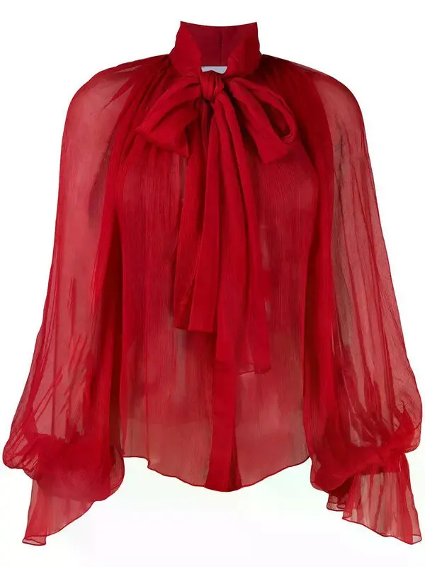 ATU BODY COUTURE Balloon-sleeve Chiffon Blouse