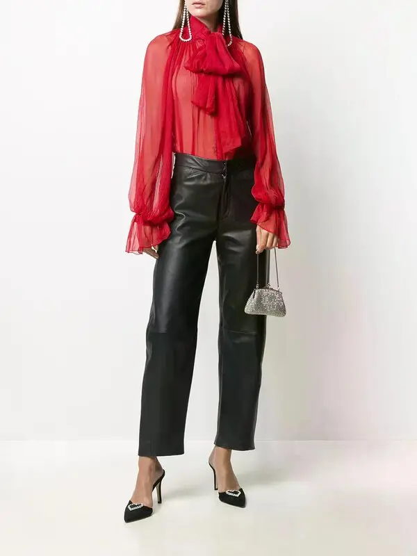 ATU BODY COUTURE Balloon-sleeve Chiffon Blouse