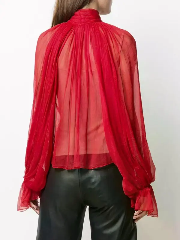 ATU BODY COUTURE Balloon-sleeve Chiffon Blouse