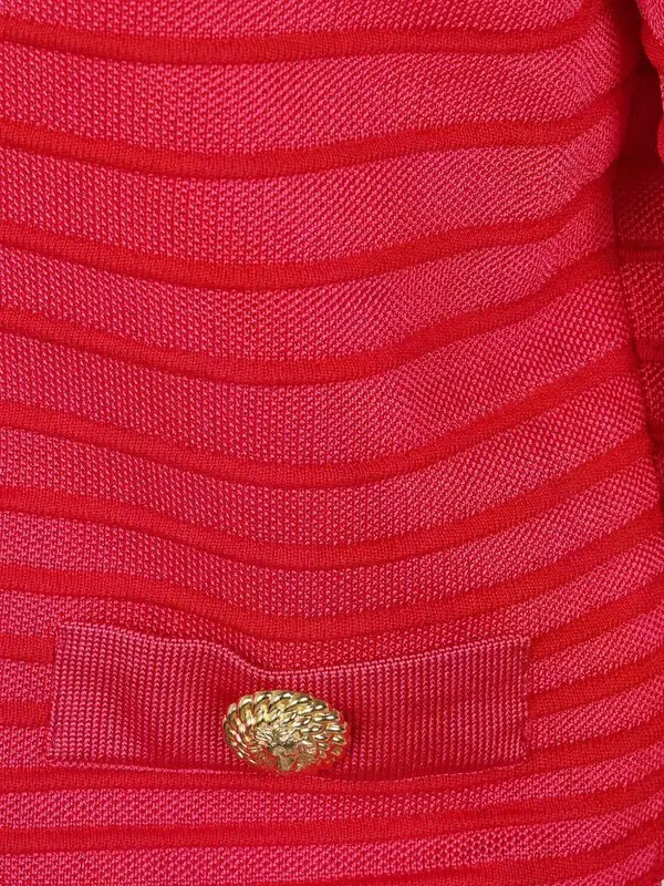 Balmain Ribbed-detail Cardigan - Pink