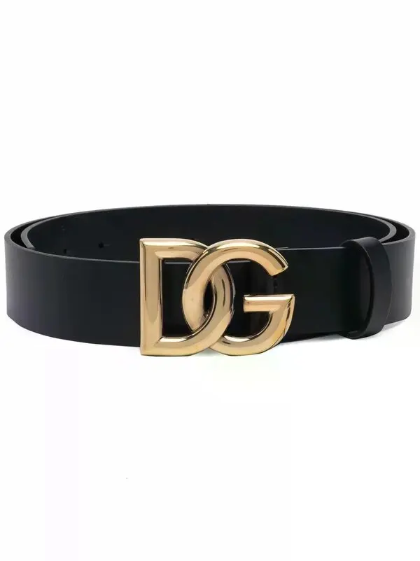 Dolce & Gabbana Dg-logo Leather Belt - Black