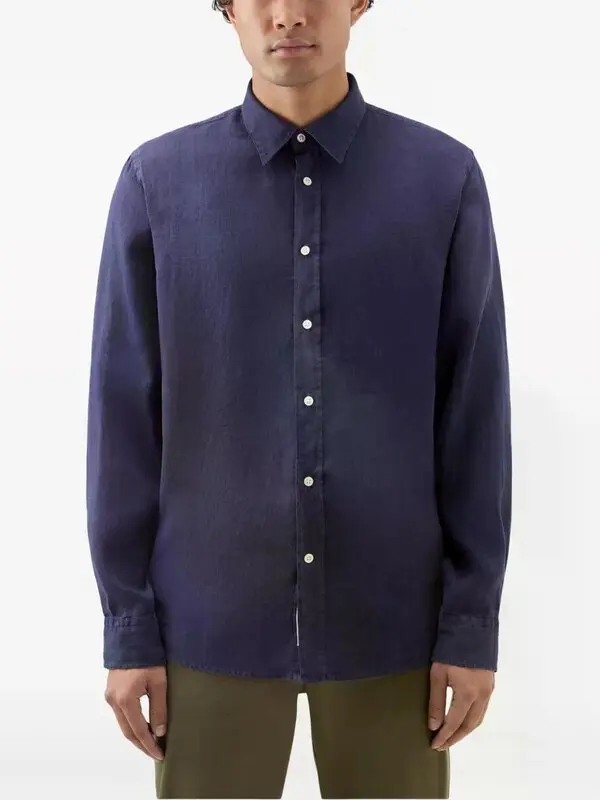 Woolrich Point-collar Linen Shirt