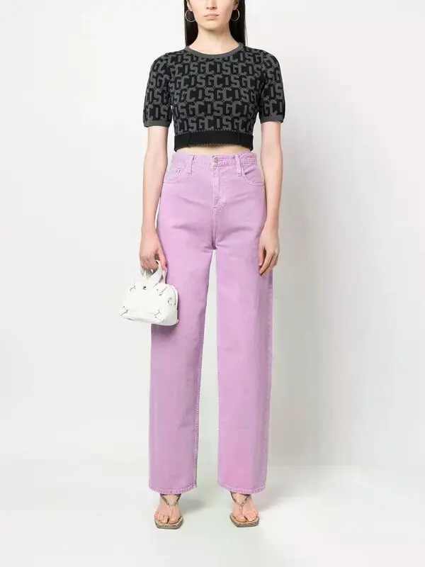 Gcds Matilda Monogram Cropped Top - Black