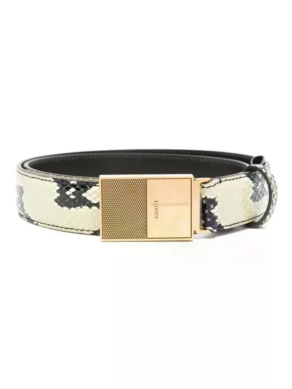 Khaite Snakeskin-effect Belt - Black